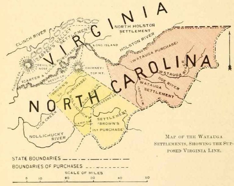 Watagua Map - John Sevier - Sarah Hawkins Chapter NSDAR